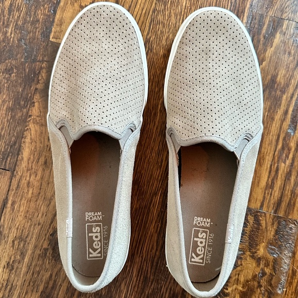 Keds | Shoes | Keds Double Decker Suede Taupe Slide On Shoes 95w | Poshmark